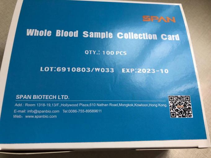 Whole Blood Sample Collection Card